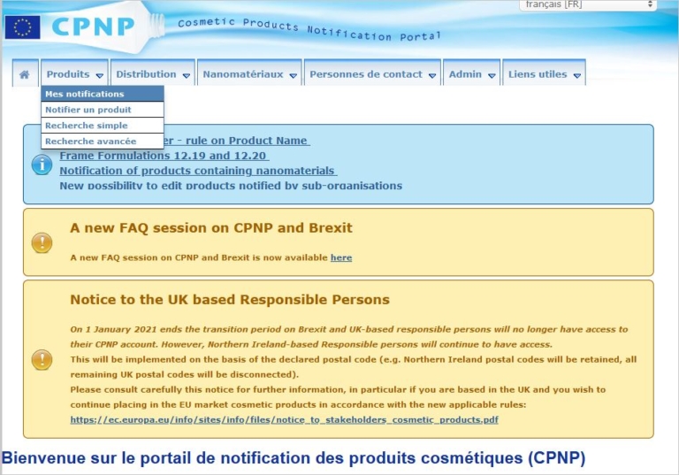 La notification CPNP - Cosmexpert